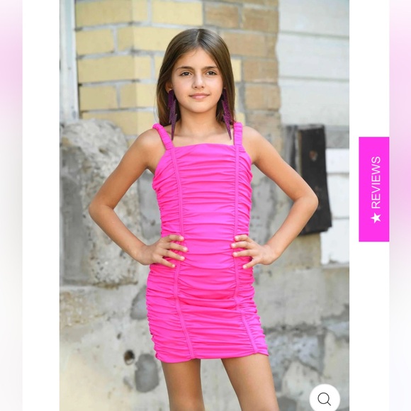 Katie J NYC | Dresses | Katie J Nyc Girls Tween Scarlett Mini Dress Neon Pink Medium | Poshmark